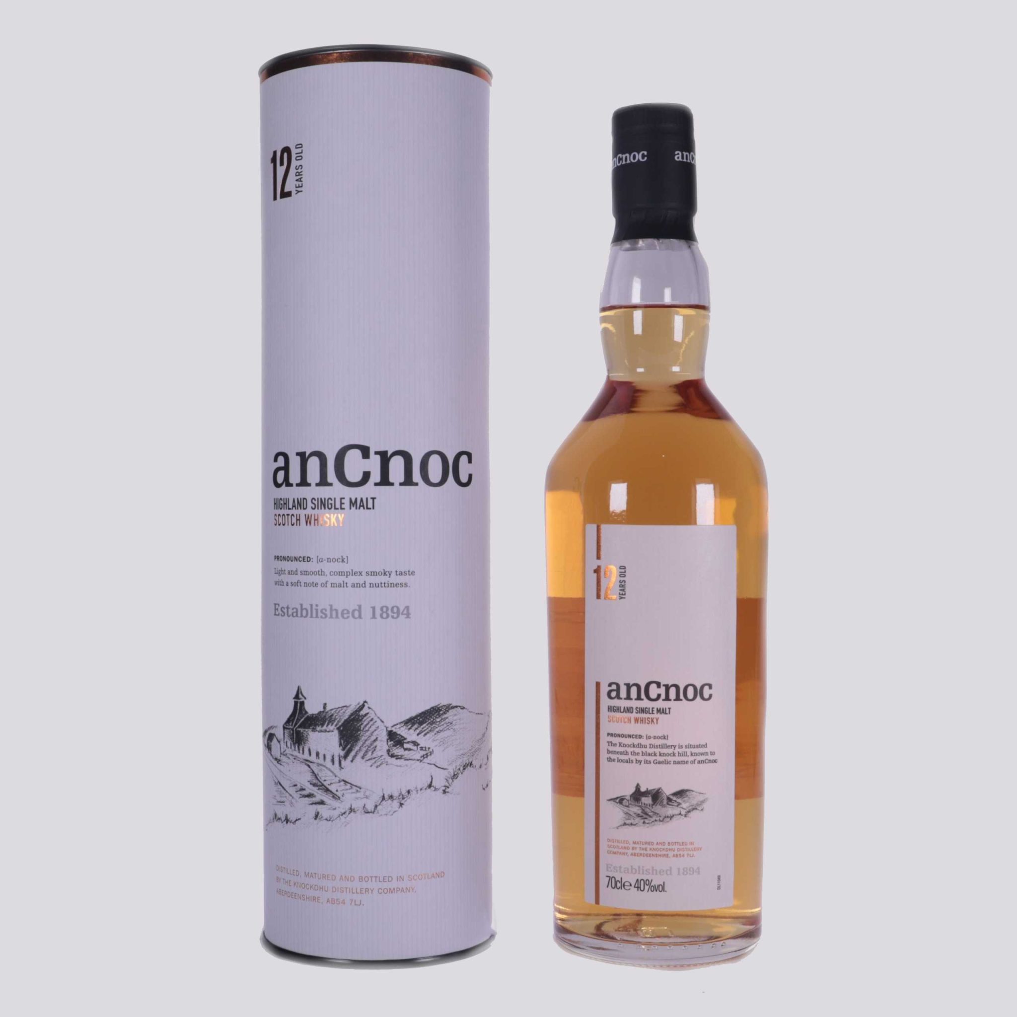 anCnoc 12 Year Old Single Malt Whisky - Wine Art Westbourne